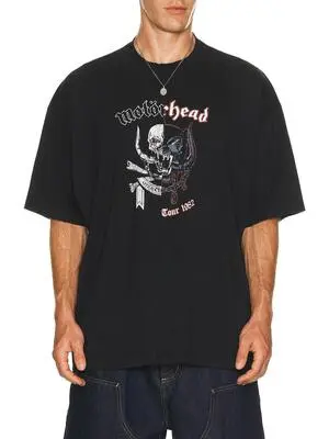 Vetements X Motorhead Double Graphic Cut-up T-shirt In Black - Washed Black
