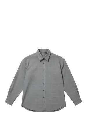LUÚM Montclair Windowpane Suiting Button-down Shirt - Grey