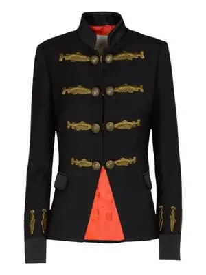 THE EXTREME COLLECTION Military Blazer With Gold Embroidery - Black