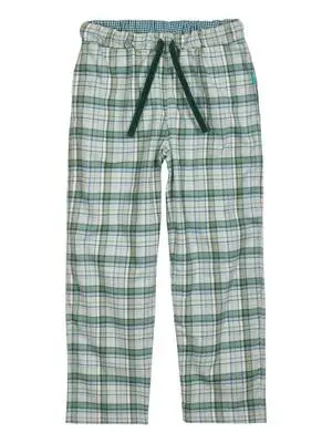 LOUNGERS Amur Leopard Checked Organic Cotton Trousers - Green