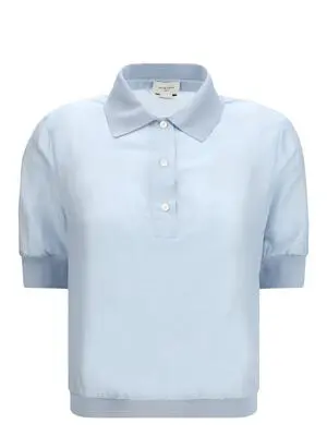 Jacob Cohen Short-sleeve Blouse With Classic Collar - Blue