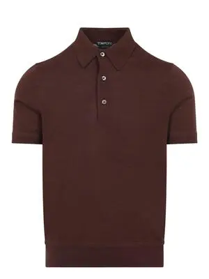 TOM FORD Cashmere Silk Polo - Brown