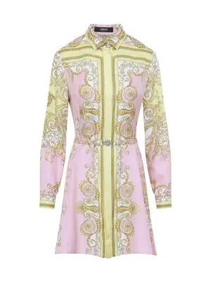 Versace Mini Dress With Barocco Print - Multicolor