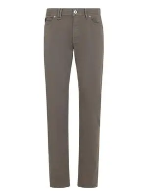Brioni Meribel Slim Fit Stretch Cotton Jeans - Gray