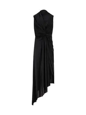 Balenciaga Stretch Fabric Asymmetrical Dress - Black
