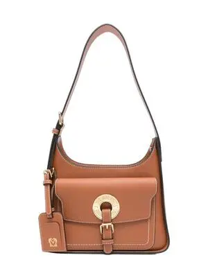 Moschino Love Logo-plaque Zipped Shoulder Bag - Brown