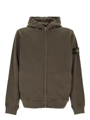 Stone Island Zip-up Hooded Jacket - Brown