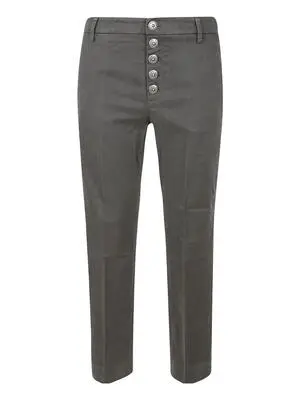 DONDUP Button-front Slim Pants - Black