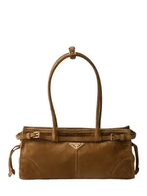 Prada Bonnie Medium Suede Handbag - Cinnamon