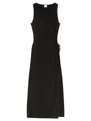 Max Mara Sleeveless Crepe Jersey Maxi Dress With Drawstring Detail - Black