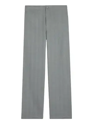 TOD'S Tod's Herringbone Drawstring Linen Trousers Grey