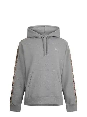 Burberry Burberry Logo Hoodie With Checkered Detail Gray