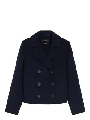 Max Mara Double-breasted Wool Pea Coat - Navy Blue