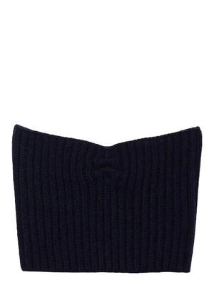 PRADA Prada Strapless Ribbed Knit Top With Mother Of Pearl Pendant