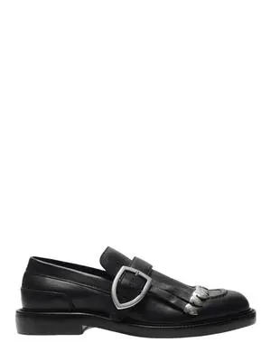 Burberry Cobble Loafers With Equestrian Knight Logo Detailing - Black