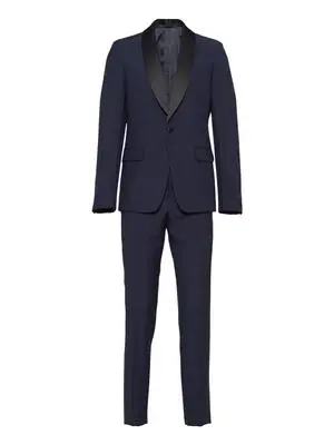 Prada Single-breasted Wool And Mohair Tuxedo - Blue/black