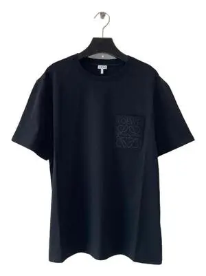Loewe Logo Embroidered Crewneck T-shirt - Black