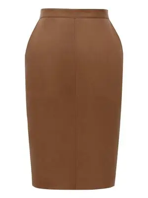SAINT LAURENT Saint Laurent Cassandre Lambskin Pencil Skirt