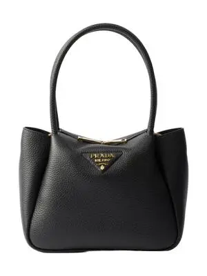 Prada Small Leather Top Handle Bag - Black