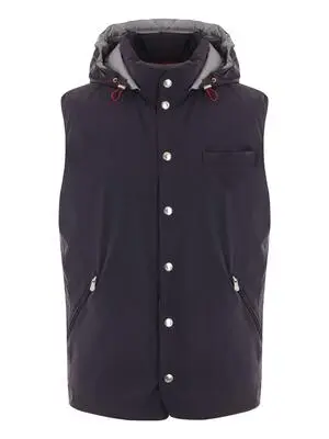 Brunello Cucinelli Hooded Padded Gilet - Blue/grey