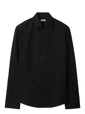 Burberry Slim Fit Cotton Silk Tuxedo Shirt - Black