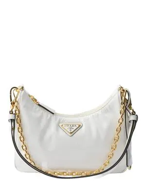 Prada Prada Re-Edition Mini Patent Leather Bag White