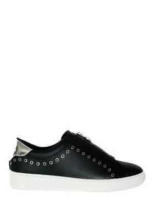 Michael Kors Round Toe Zip Up Casual Sneakers - Black