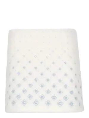Casablanca Embroidered Mini Skirt - White