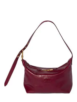Miu Miu Spirit Nappa Leather Shoulder Bag - Red