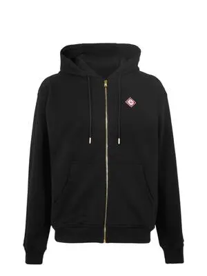 Casablanca Zippered Hoodie - Black