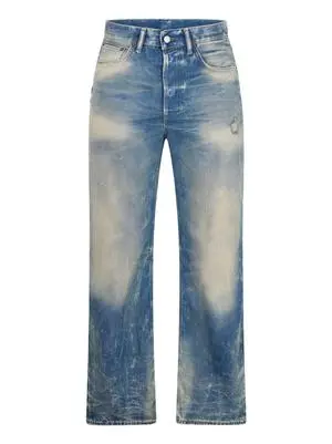 Acne Studios Wide Leg Jeans With Logo Patch - Gray