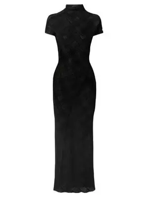 JEAN PAUL GAULTIER Plaid Short-sleeve Midi Dress - Black