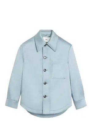 AMI Paris Satin Buttoned Jacket - Blue