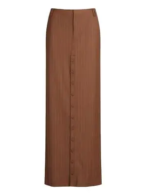JEAN PAUL GAULTIER Striped Maxi Skirt - Brown