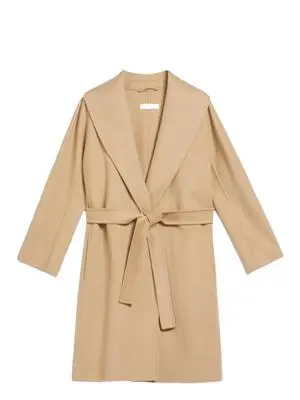 Max Mara Long-sleeved Belted Coat - Light Brown