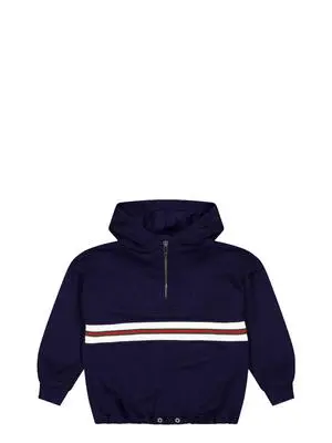 Gucci Gucci Zippered Hoodie With Logo Stripe Black
