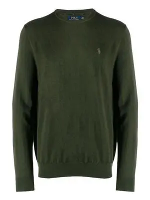 Ralph Lauren Embroidered Logo Wool Jumper - Black