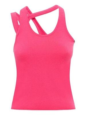 Extreme Cashmere Asymmetric Cutout Cashmere Blend Top - Pink