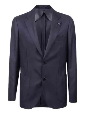 LARDINI Single-breasted Blazer - Dark Blue