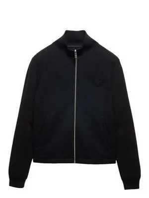 Prada Wool And Cashmere Zipper Cardigan - Black