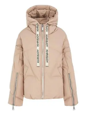 Khrisjoy Iconic Milano Hooded Zip-up Padded Jacket - Sand