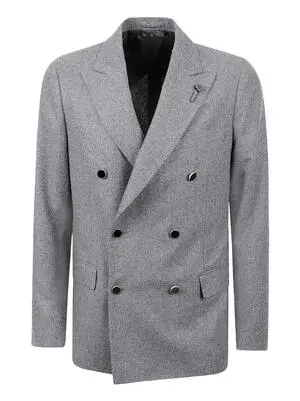 LARDINI Double-breasted Blazer - Grey
