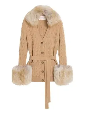 VALENTINO Valentino Cashmere Cardigan With Sheepskin Trim