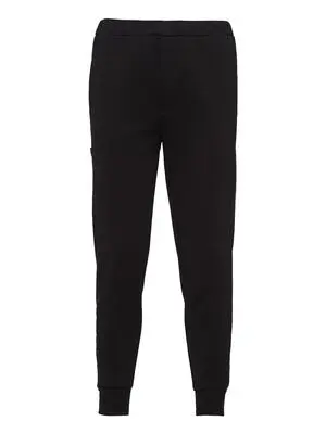 Prada Cotton Fleece Joggers With Re-nylon Details - Black