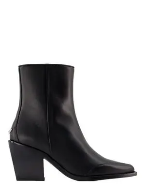 Zadig&Voltaire Pointed Short Boots With Side Zippers - Black