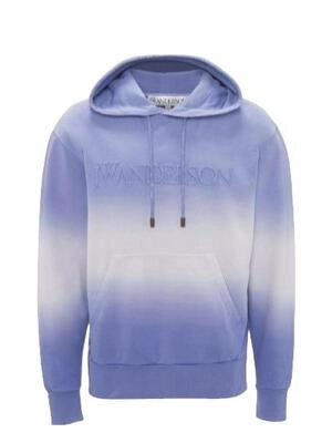 J.W.ANDERSON Jw Anderson Logo Embroidered Drawstring Hoodie - Blue
