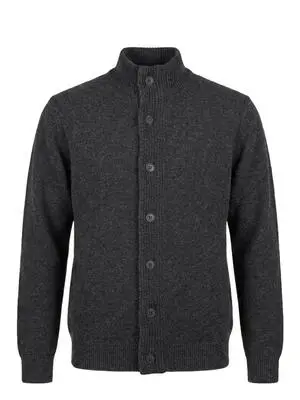 Barbour Logo Patch Button-up Cardigan - Black