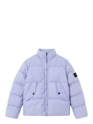 Stone Island Logo Patch Puffer Jacket - Lilac