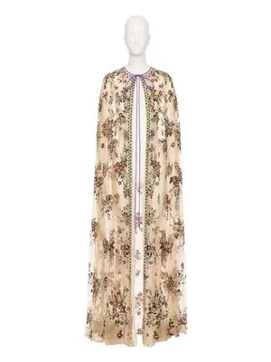 Valentino Garavani Embellished Lace Cape - Nude