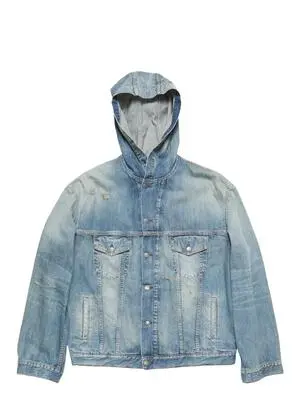 Acne Studios Hooded Cotton Denim Jacket - Medium Blue